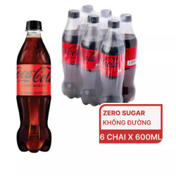 Thùng nước ngọt Coca Cola zero sugar chai 600ml (24 Chai)