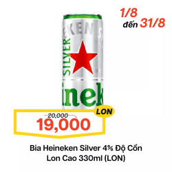 Bia Heineken Silver 4% Độ Cồn Lon Cao 330ml