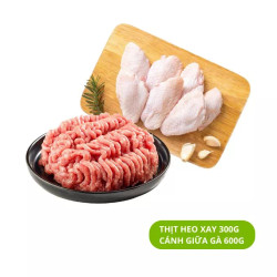 Combo Thịt heo xay 300g và cánh giữa 600g